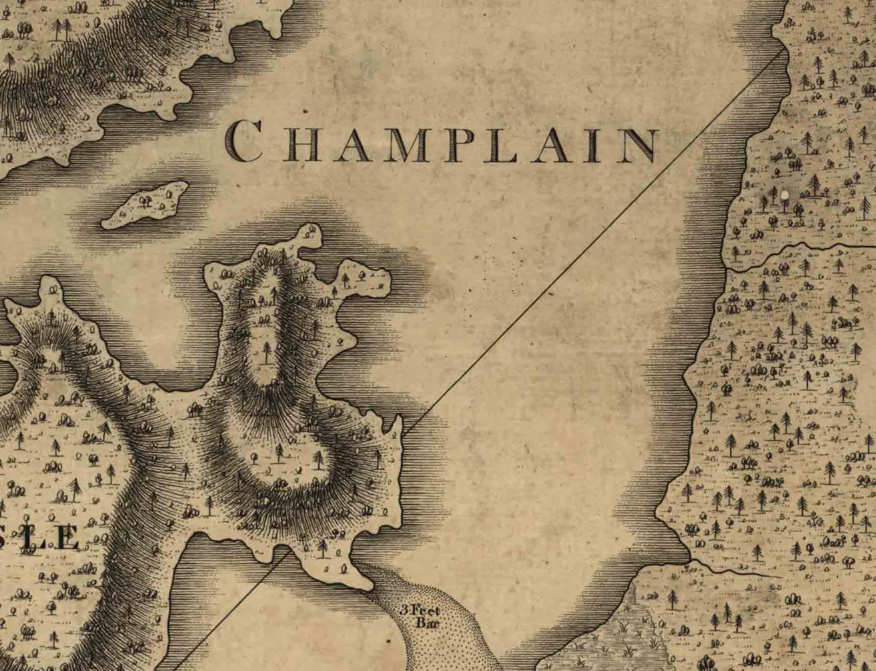 Lake Champlain Valcour Battle 1776 Map Manuscript Reprint Full | Etsy