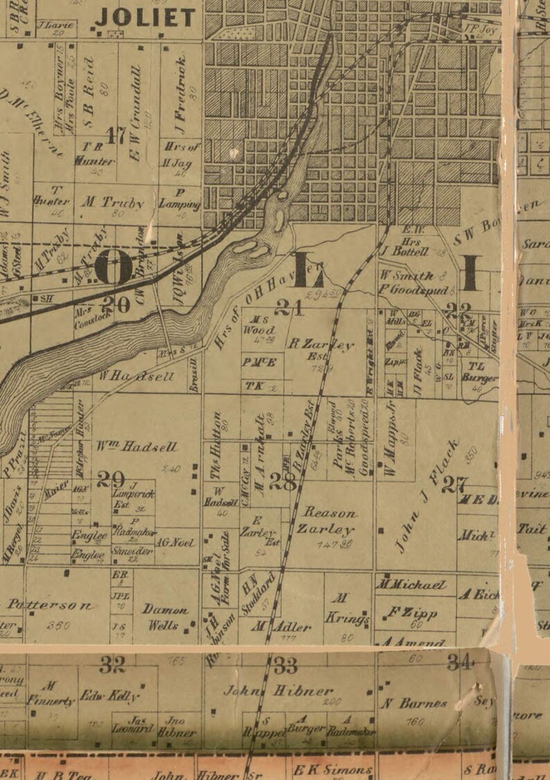 Will County Illinois 1862 Old Wall Map Reprint With Homeowner - Etsy