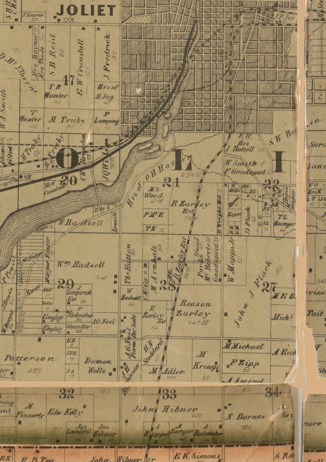 Will County Illinois 1862 Old Wall Map Reprint With Homeowner | Etsy