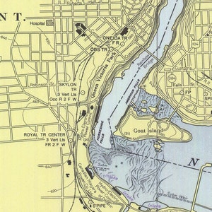 Lower Niagara River - 1975 - New York and Ontario - Nautical Map ...