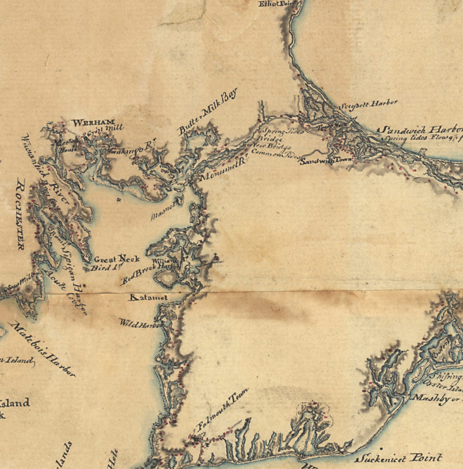 Cape Cod 1775 Map Blaskowitz Reprint Excerpted From a | Etsy