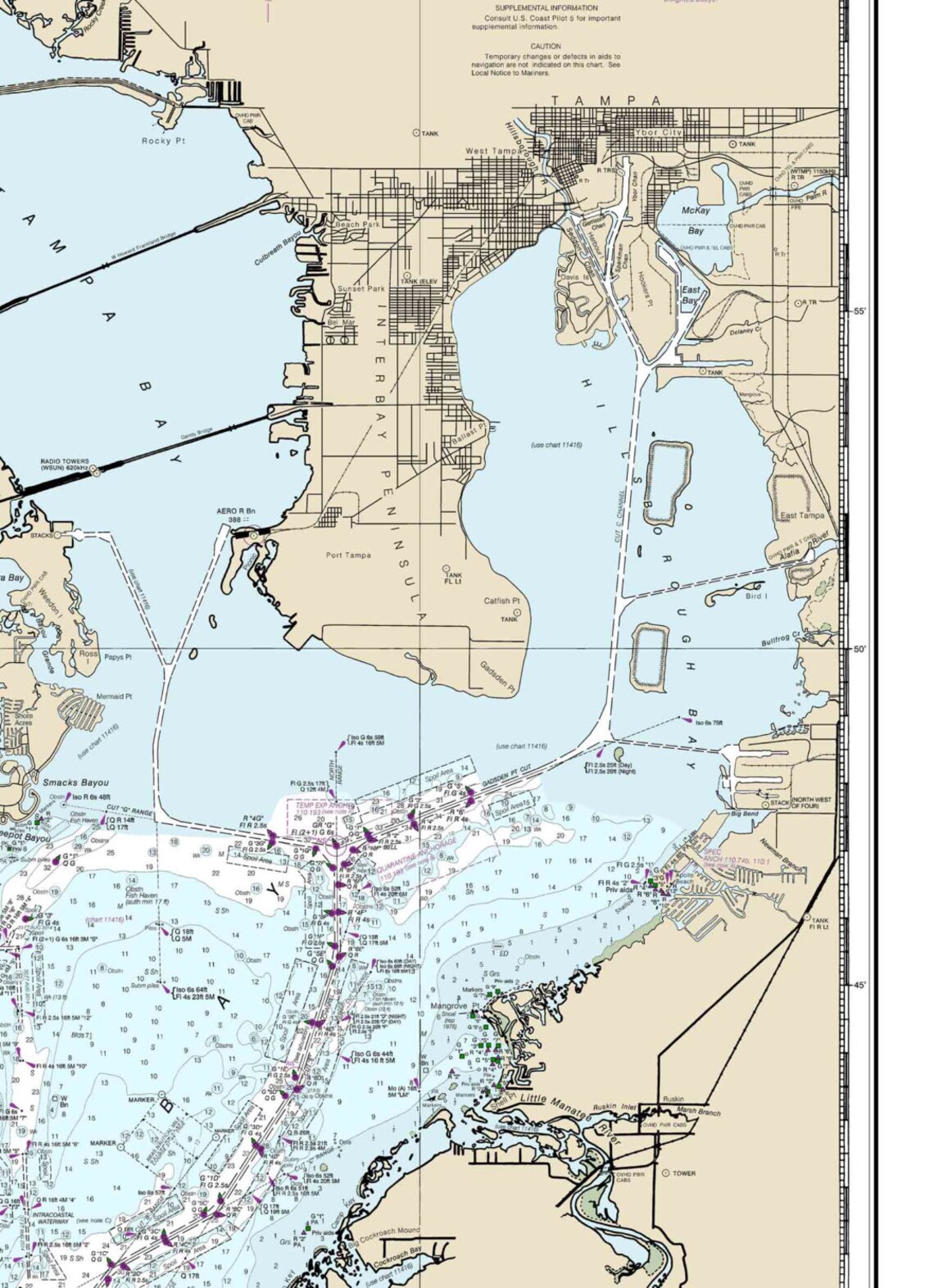 Tampa Bay to St Joseph Sound 2015 Nautical Map Tarpon Springs - Etsy