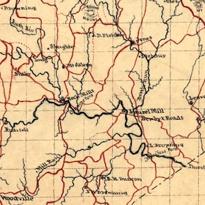 Rappahannock County Virginia 1863 - Old Wall Map With Homeowner Names ...