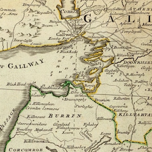 Connaught Province - Ireland - From 1790 Roque Map - Clan Names - Old ...