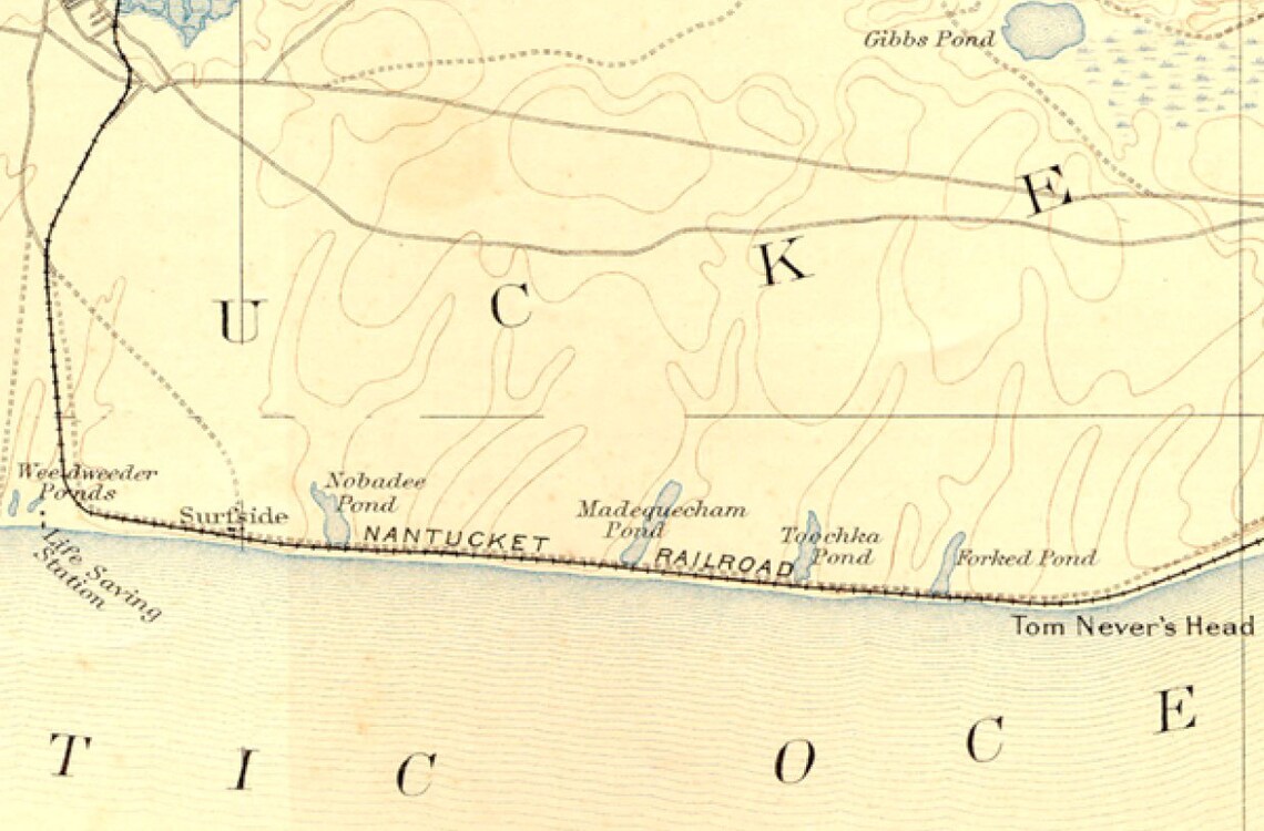 Nantucket 1893 USGS Old Topographical Map Massachusetts - Etsy