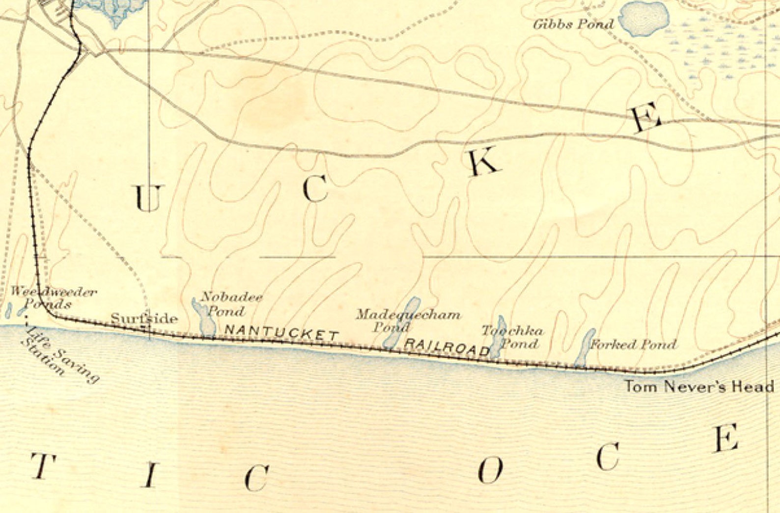 Nantucket 1893 USGS Old Topographical Map Massachusetts - Etsy