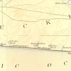Nantucket 1893 USGS Old Topographical Map Massachusetts - Custom ...