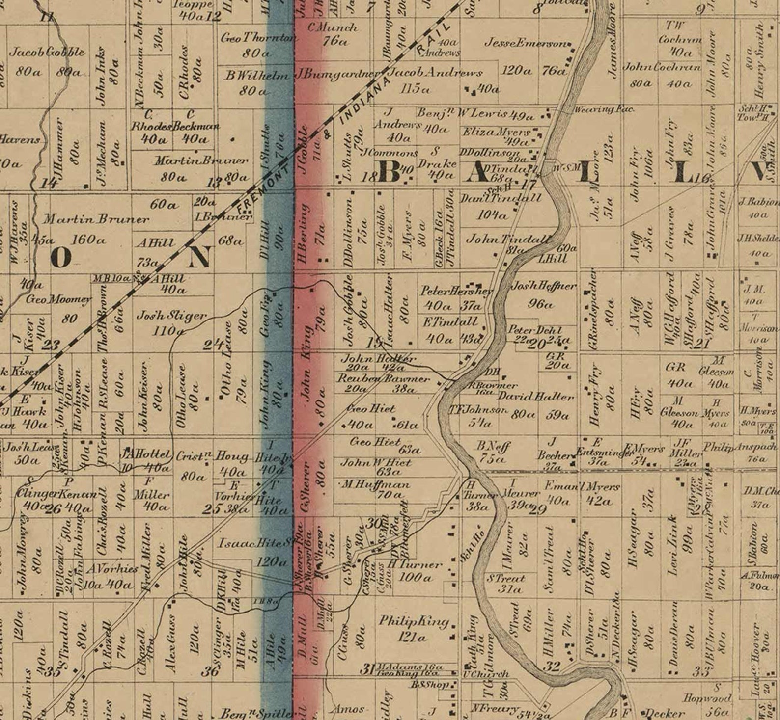 Sandusky County Ohio 1860 Old Wall Map Reprint With - Etsy
