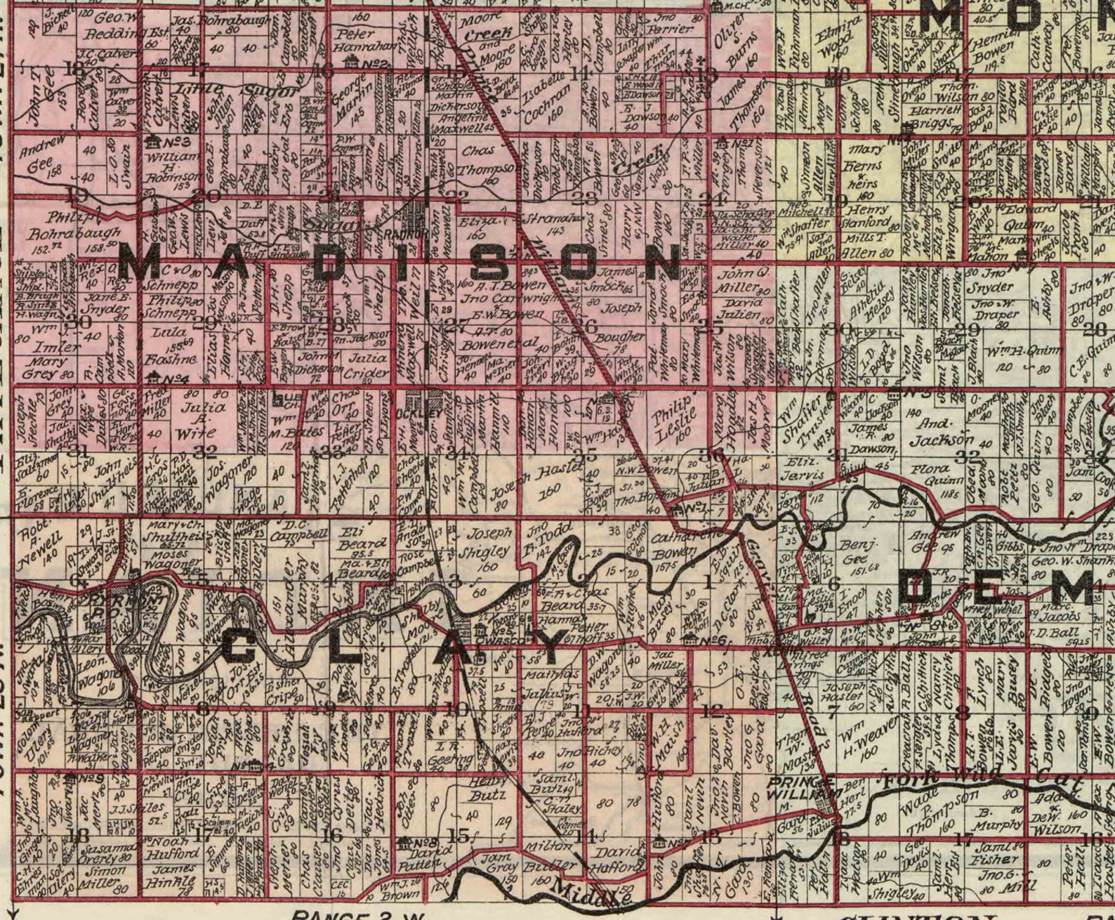 Carroll County Indiana 1898 Old Wall Map Reprint With - Etsy