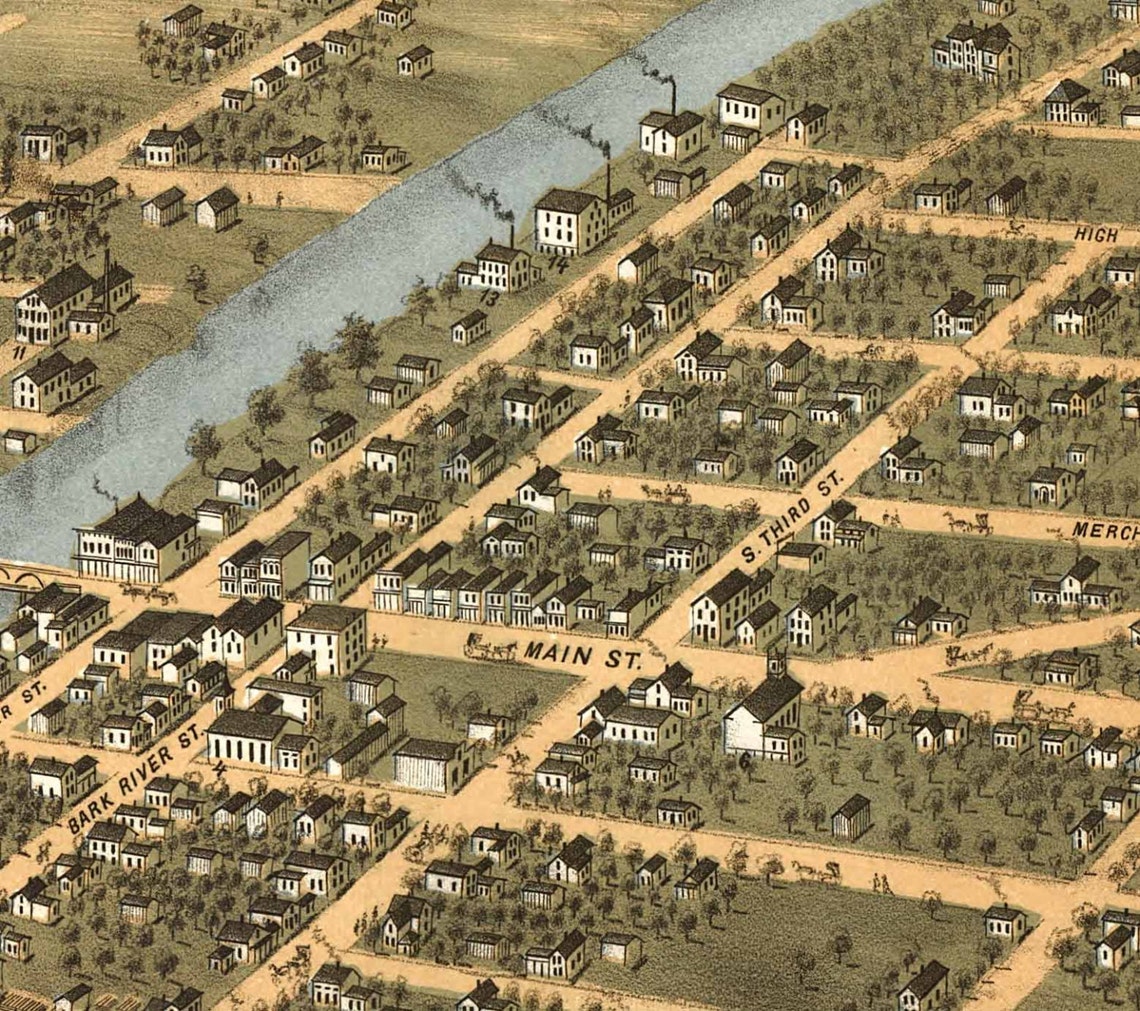 Fort Atkinson Wisconsin - 1870 Birds Eye View - Reprint - Etsy