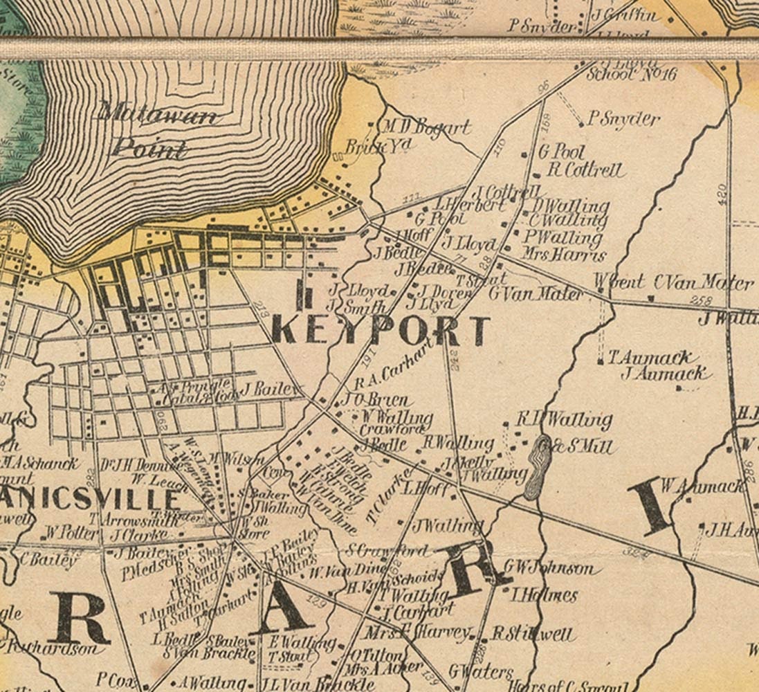 Monmouth County New Jersey 1861 Wall Map Reprint with | Etsy