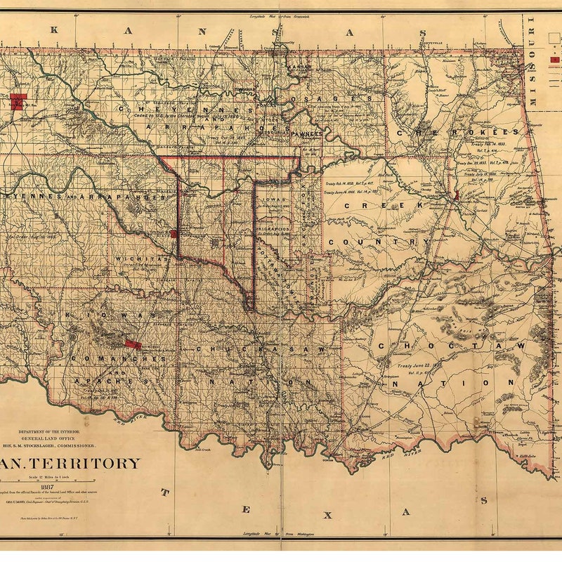 Oklahoma Railroad Maps - Etsy