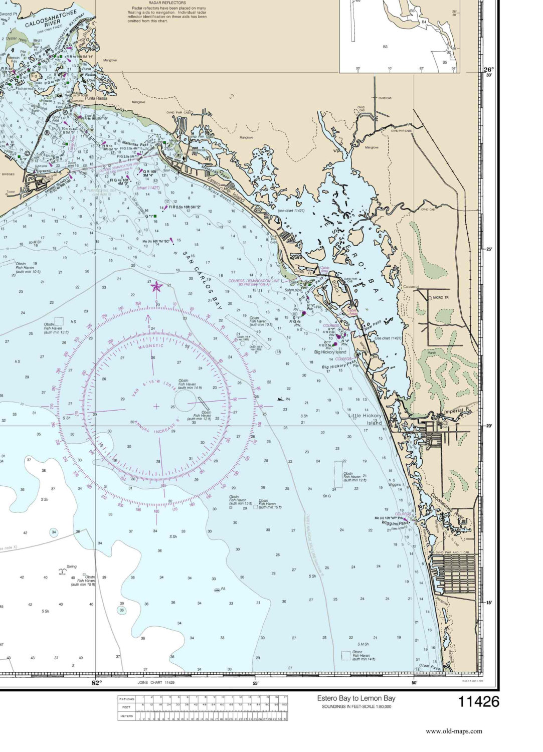 Estero Bay to Lemon Bay Including Charlotte Harbor- 2015 Nautical Map ...