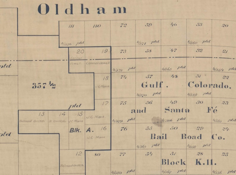 Deaf Smith County Texas 1898 Old Wall Map Reprint With - Etsy