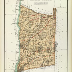 Dutchess County 1895 Map New York Reprint Land Patents Bien State Atlas ...