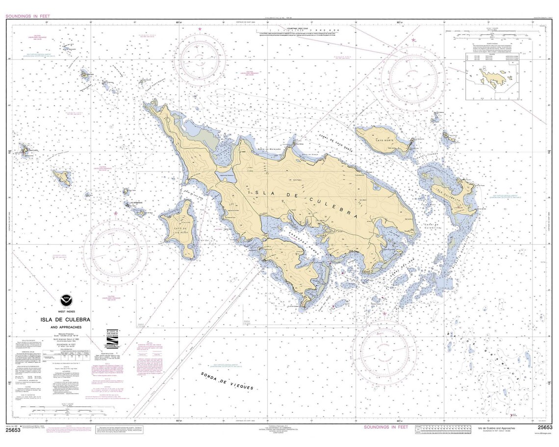 Isla De Culebra 2002 Nautical Map Reprint AC Harbors PRV | Etsy