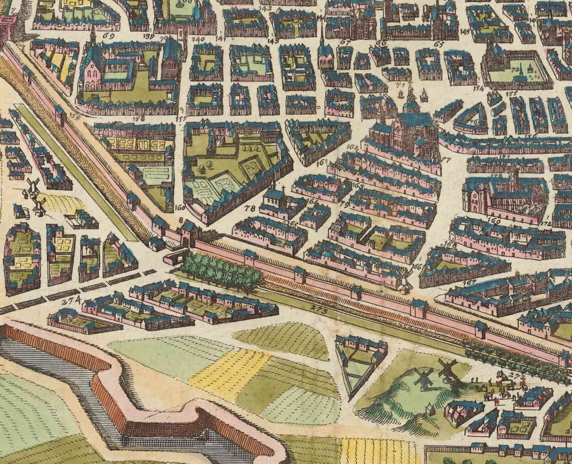 Old Map of Paris 1655 France City With Buildings in Relief | Etsy