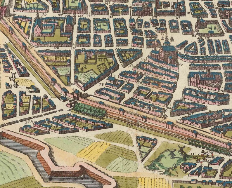 Old Map of Paris 1655 France City With Buildings in Relief | Etsy