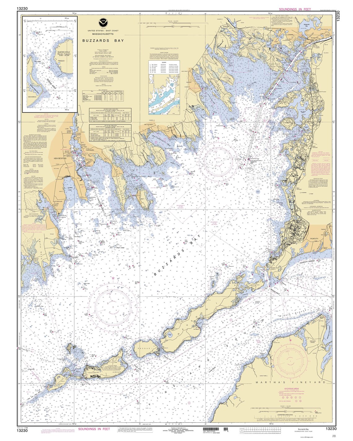 Buzzards Bay, Massachusetts - 2001 Nautical Map - Reprint Harbors 249 ...