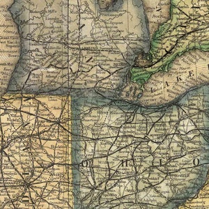 The United States of America 1855 Railroads Map - USA Map RR Reprint ...