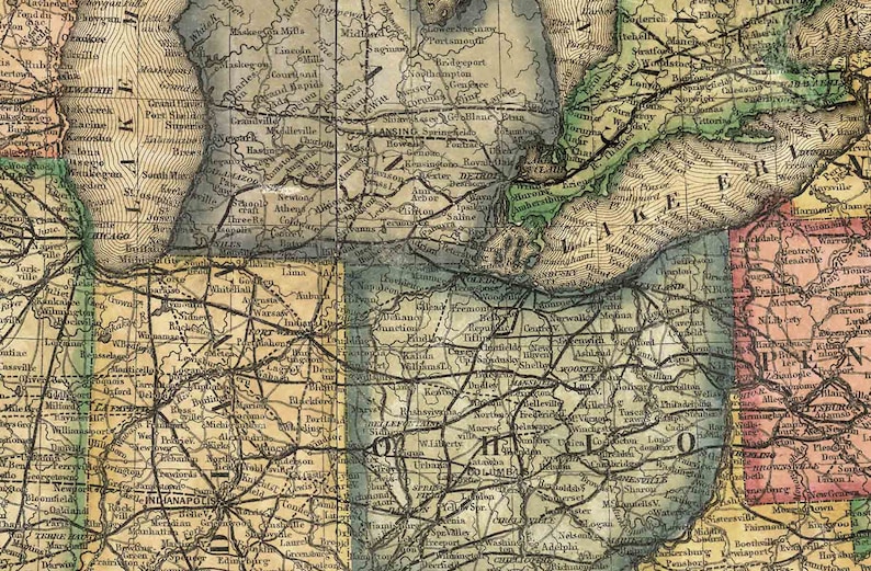 The United States of America 1855 Railroads Map USA Map RR - Etsy