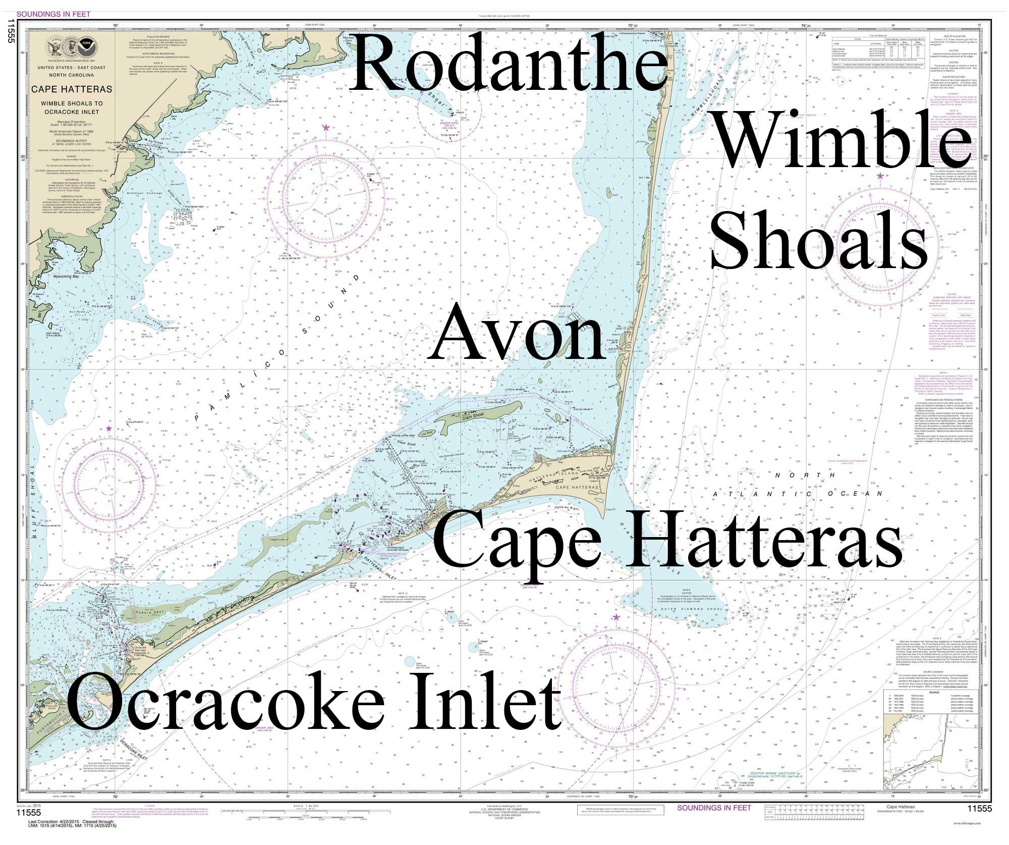 Wimble Shoals to Oracoke Inlet 1933 Outer Banks Cape | Etsy