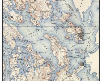 Map of Eastport Maine - Etsy