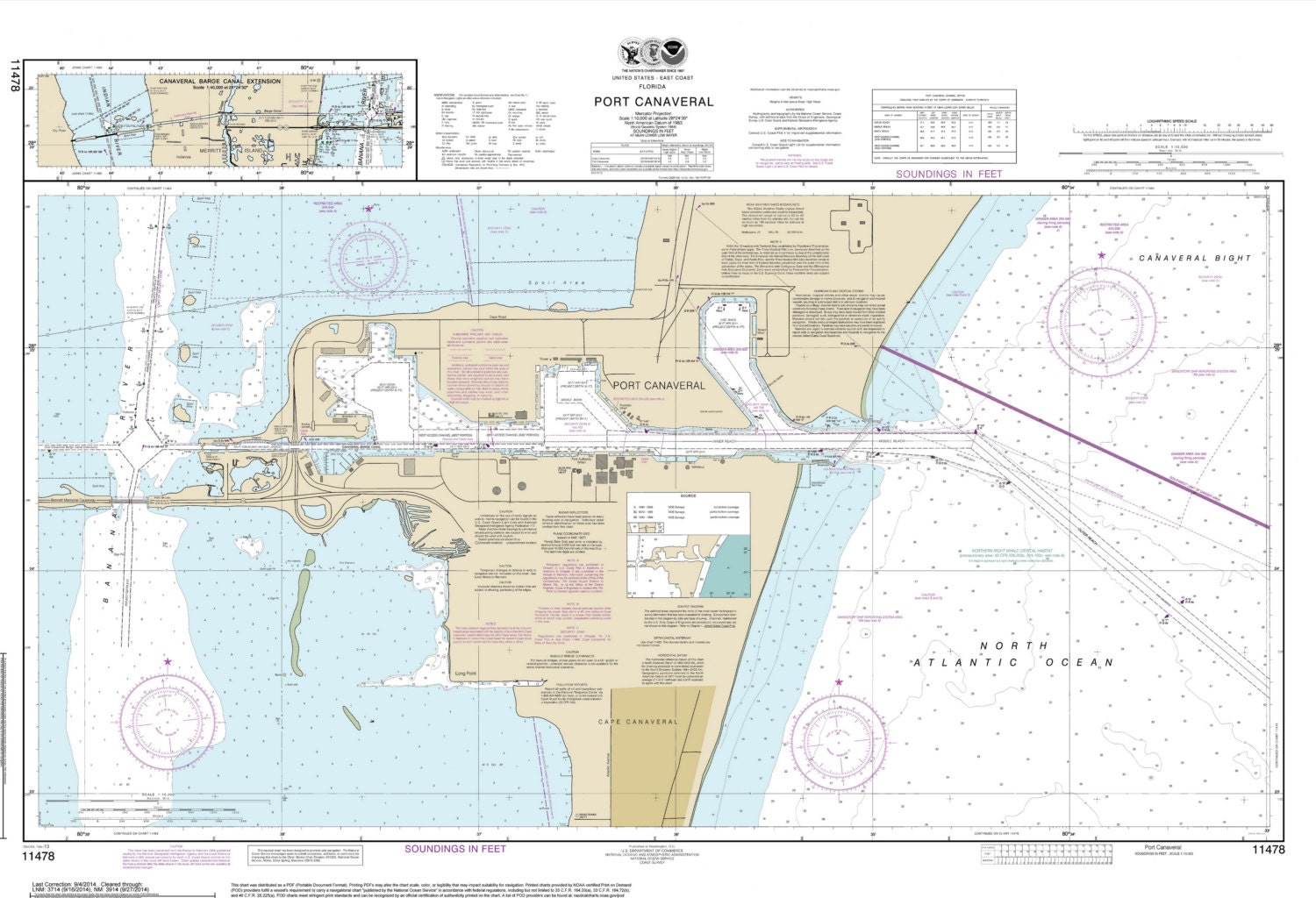 Port Canaveral - 2014 Map - Old Nautical Chart - Florida Harbors East ...