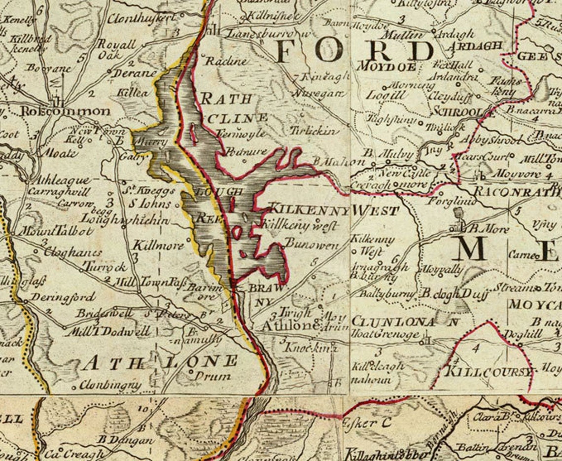 Connaught Province Ireland from 1790 Roque Map Clan | Etsy