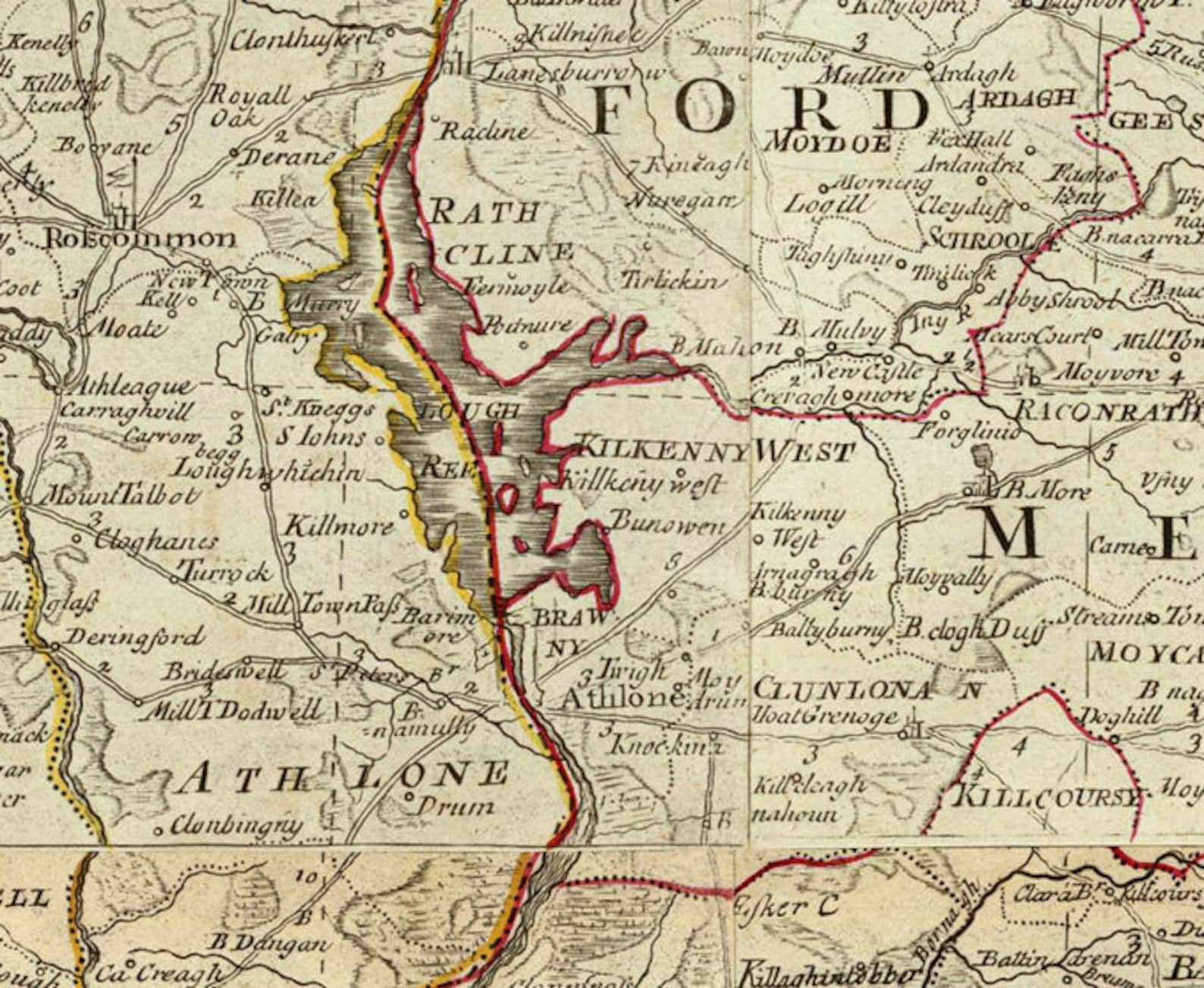 Connaught Province Ireland From 1790 Roque Map Clan - Etsy