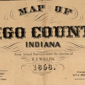 Vigo County Indiana 1858 - Old Wall Map Reprint With Homeowner Names ...