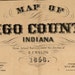 Vigo County Indiana 1858 Old Wall Map Reprint With Homeowner Names Farm ...