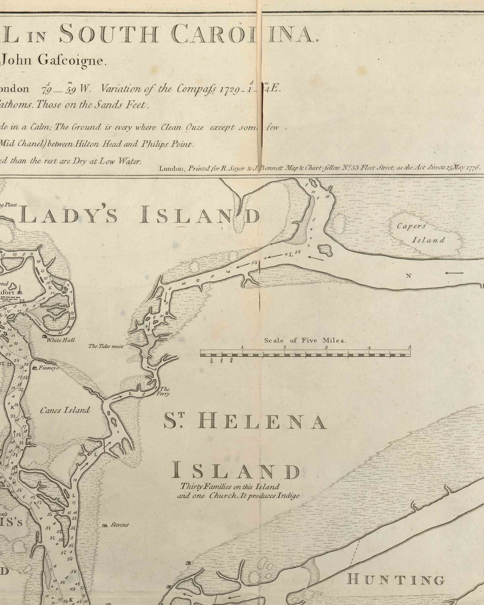 Port Royal 1777 Map South Carolina Hilton Head Island - Etsy