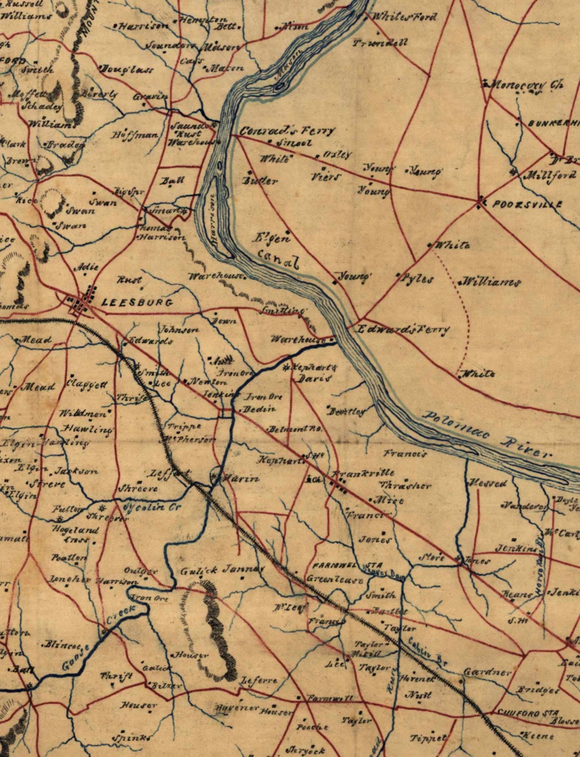 Berkeley County & Parts of Neighboring Counties Map 1864 West | Etsy
