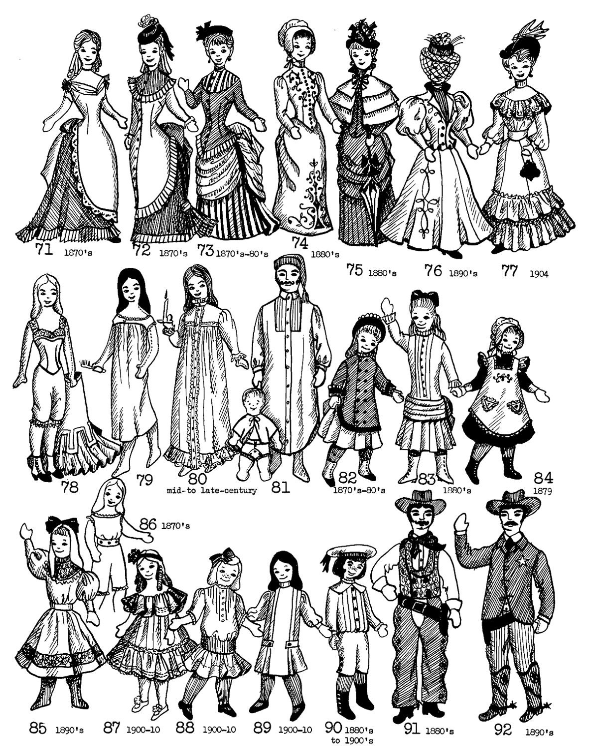 1870 - 1890s Victorian & Wild West Costume Sewing Pattern Collection ...