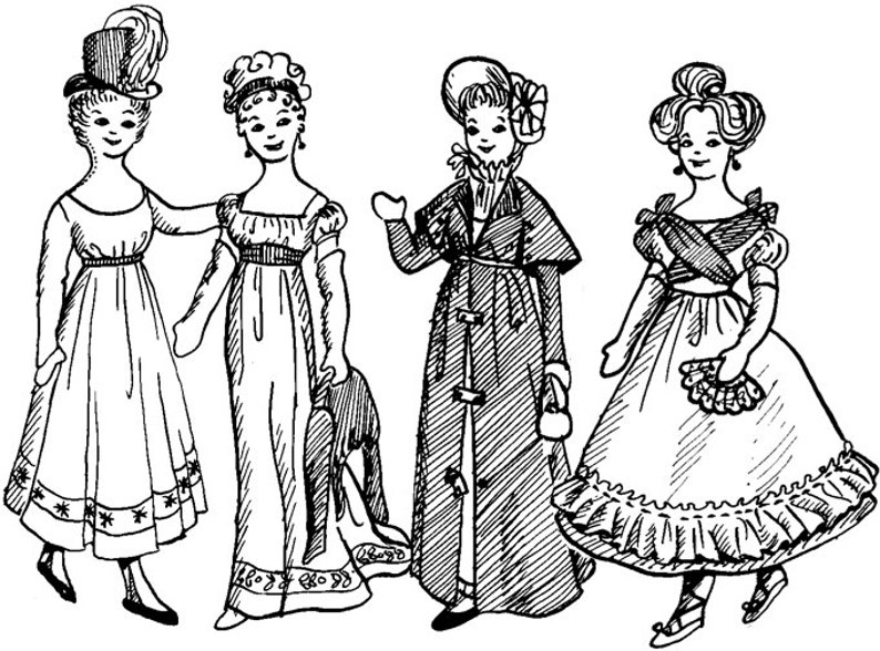 1790 1830s American Empire / Neoclassical Costume Pattern - Etsy