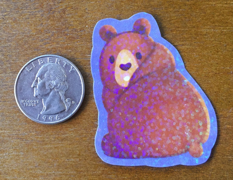 Fuzzy Bear Stickers - Etsy