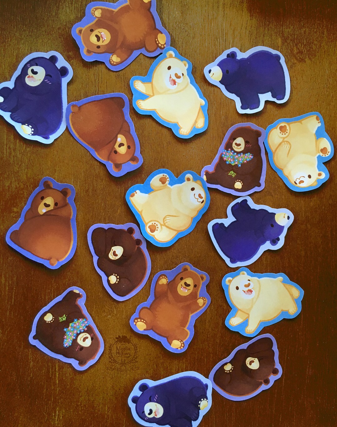 Fuzzy Bear Stickers - Etsy