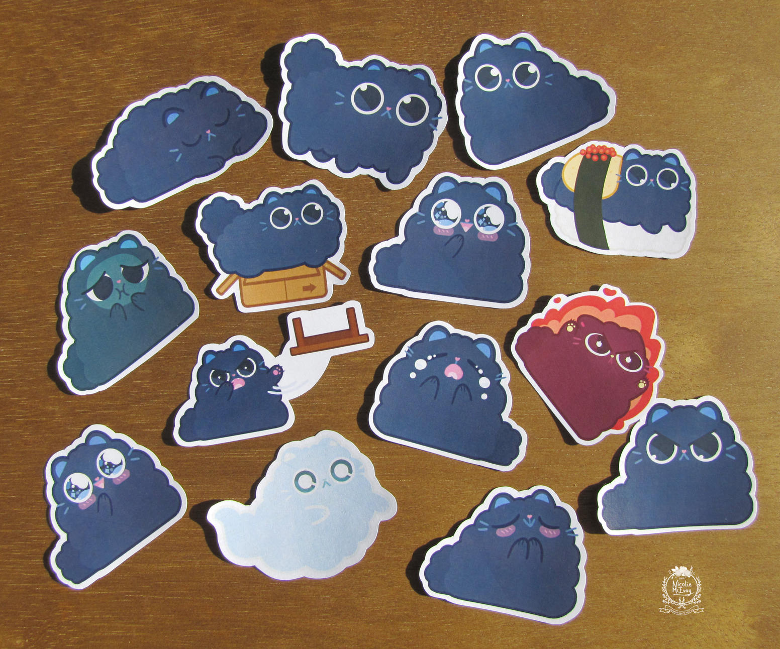 Floof Cat Sticker Set | Etsy