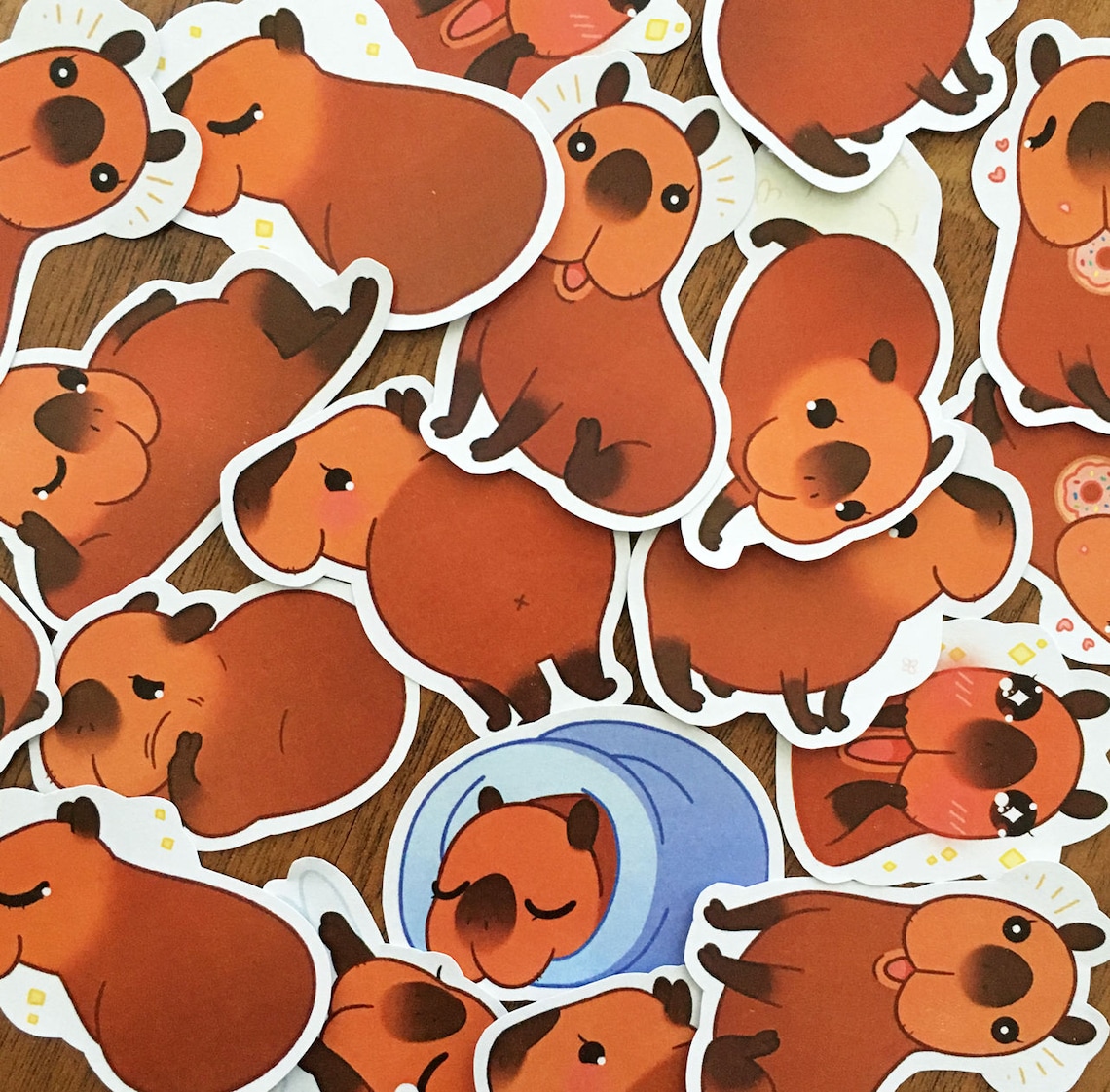 Cappie the Capybara Sticker Set - Etsy