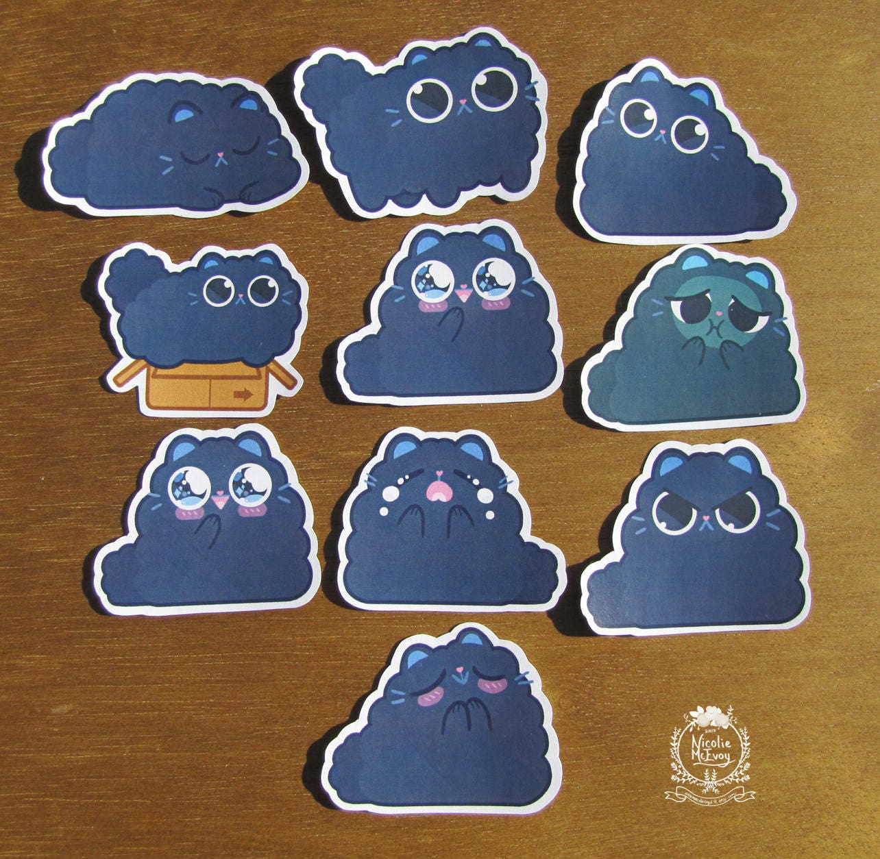 Floof Cat Sticker Set | Etsy