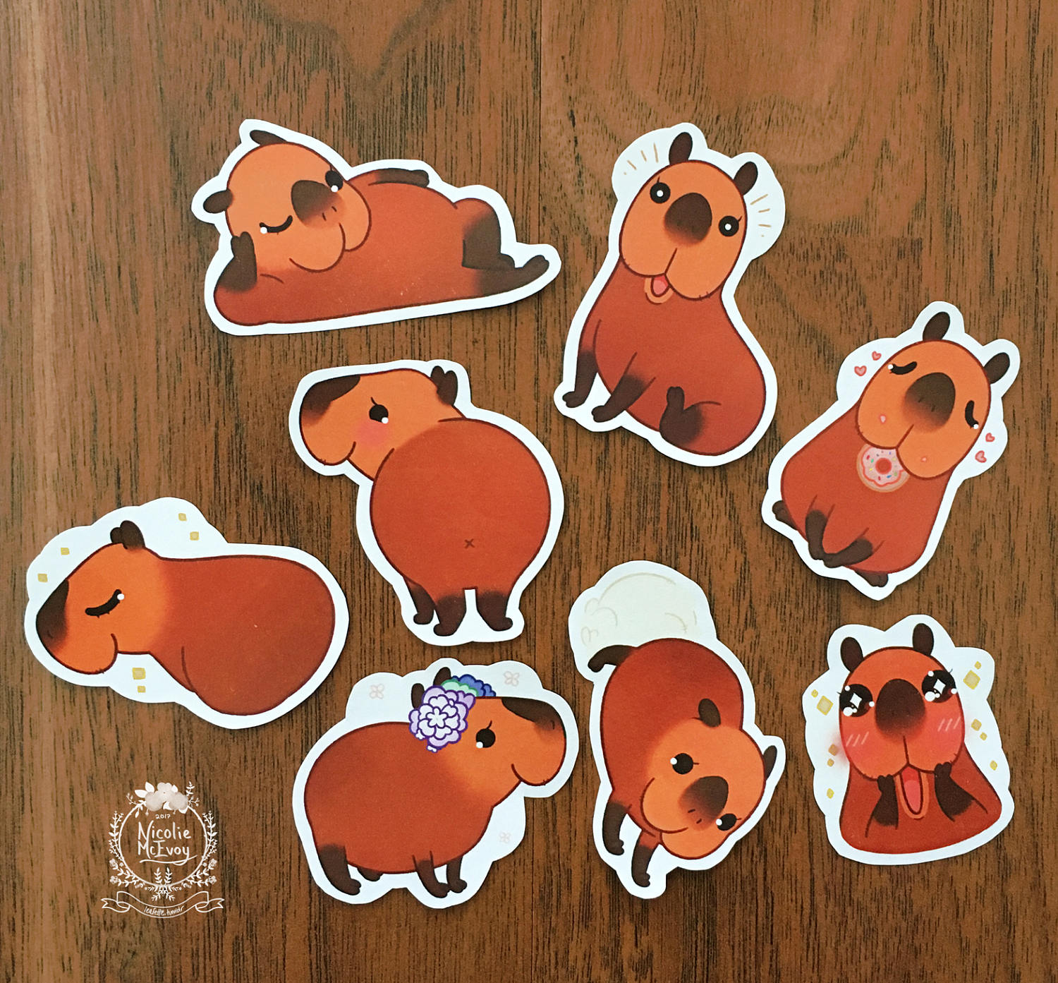 Cappie the Capybara Sticker Set - Etsy