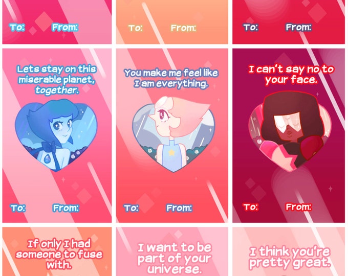 Steven Universe Valentine Cards (digital) - Etsy