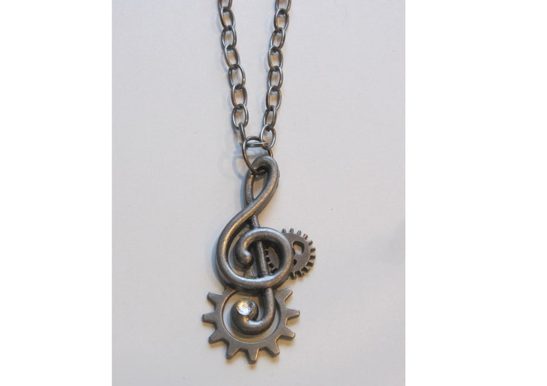 Treble Clef Steampunk Music Necklace - Etsy