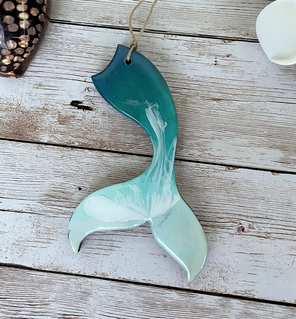 Mermaid Tail Wave Ornament Hawaii Gift Beach Art Hawaii - Etsy