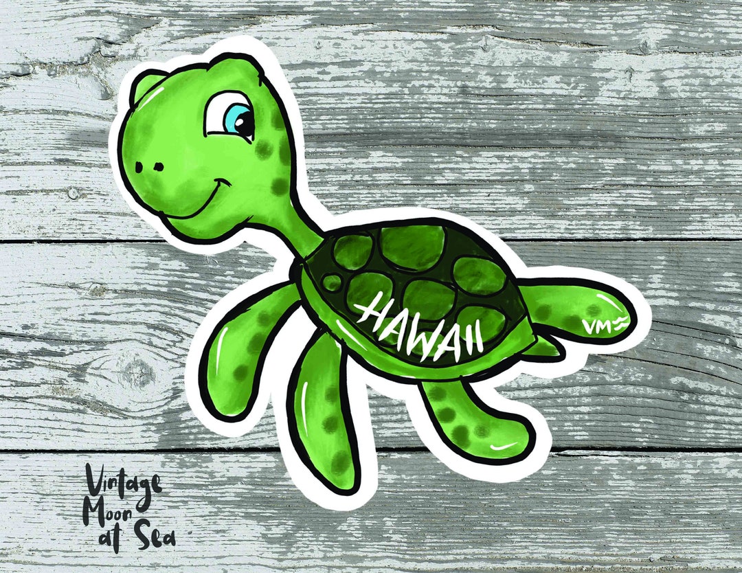 Honu Vinyl Waterproof Sticker, Sea Turtle, Water Bottle, Hawaii Sticker ...