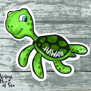 Honu Vinyl Waterproof Sticker, Sea Turtle, Water Bottle, Hawaii Sticker ...