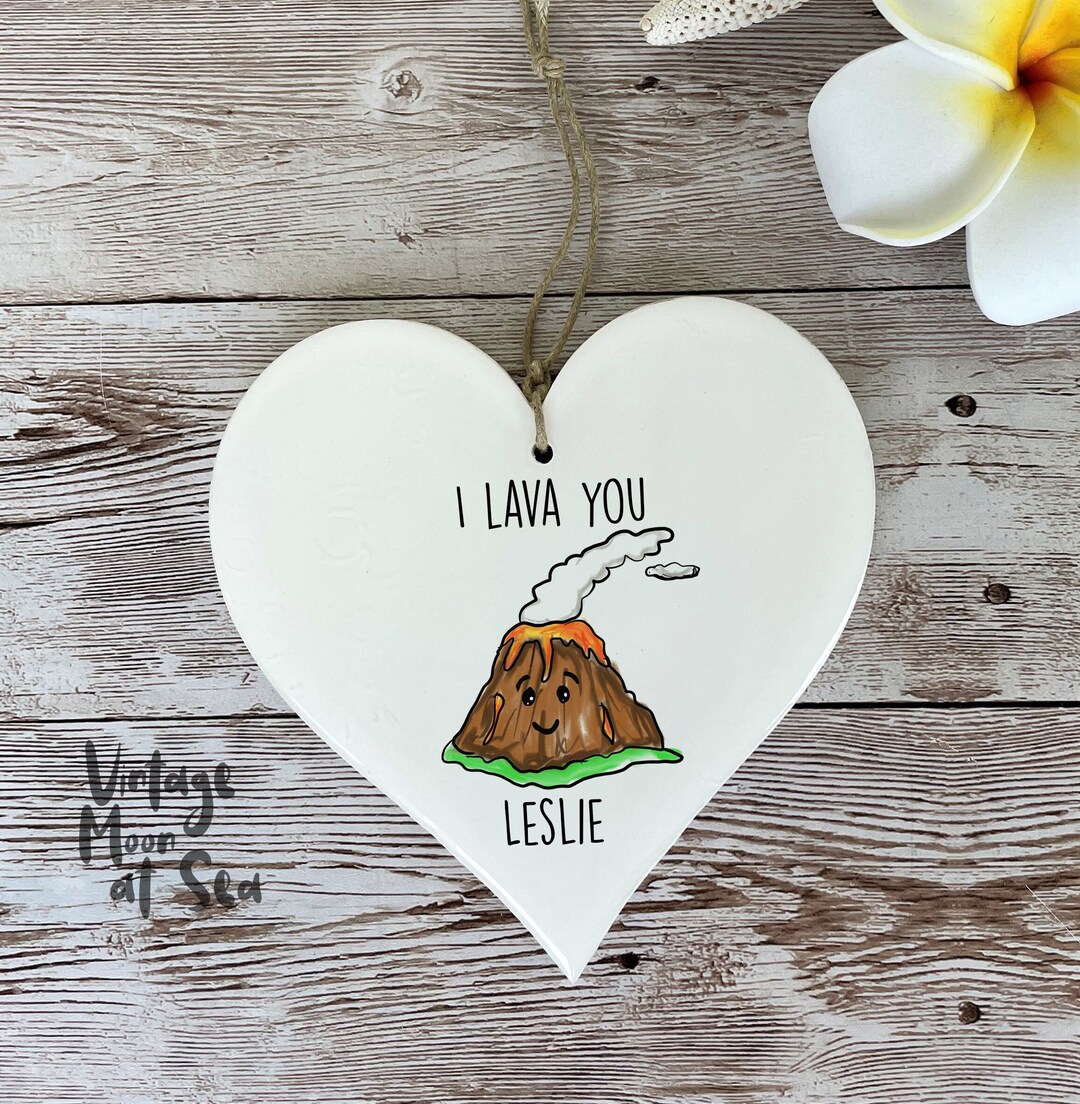Volcano I Lava You Wood and Resin Ornament | Wedding Gift | First ...