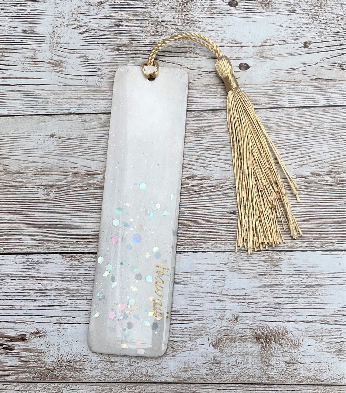 White Resin and Glitter Bookmark Hawaii Gift Beach Bookmark - Etsy