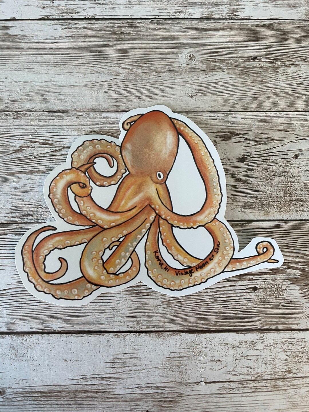 Octopus Vinyl Waterproof Sticker, Water Bottle, Hawaii Sticker, Decal ...